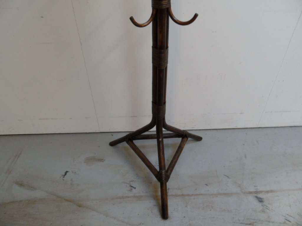 Vintage Bamboo Standing Coat Rack, 1950s for sale at Pamono