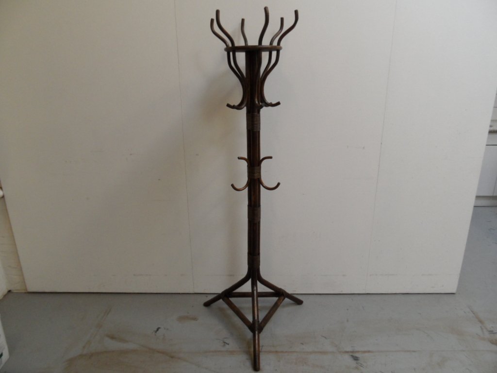Vintage Bamboo Standing Coat Rack, 1950s for sale at Pamono