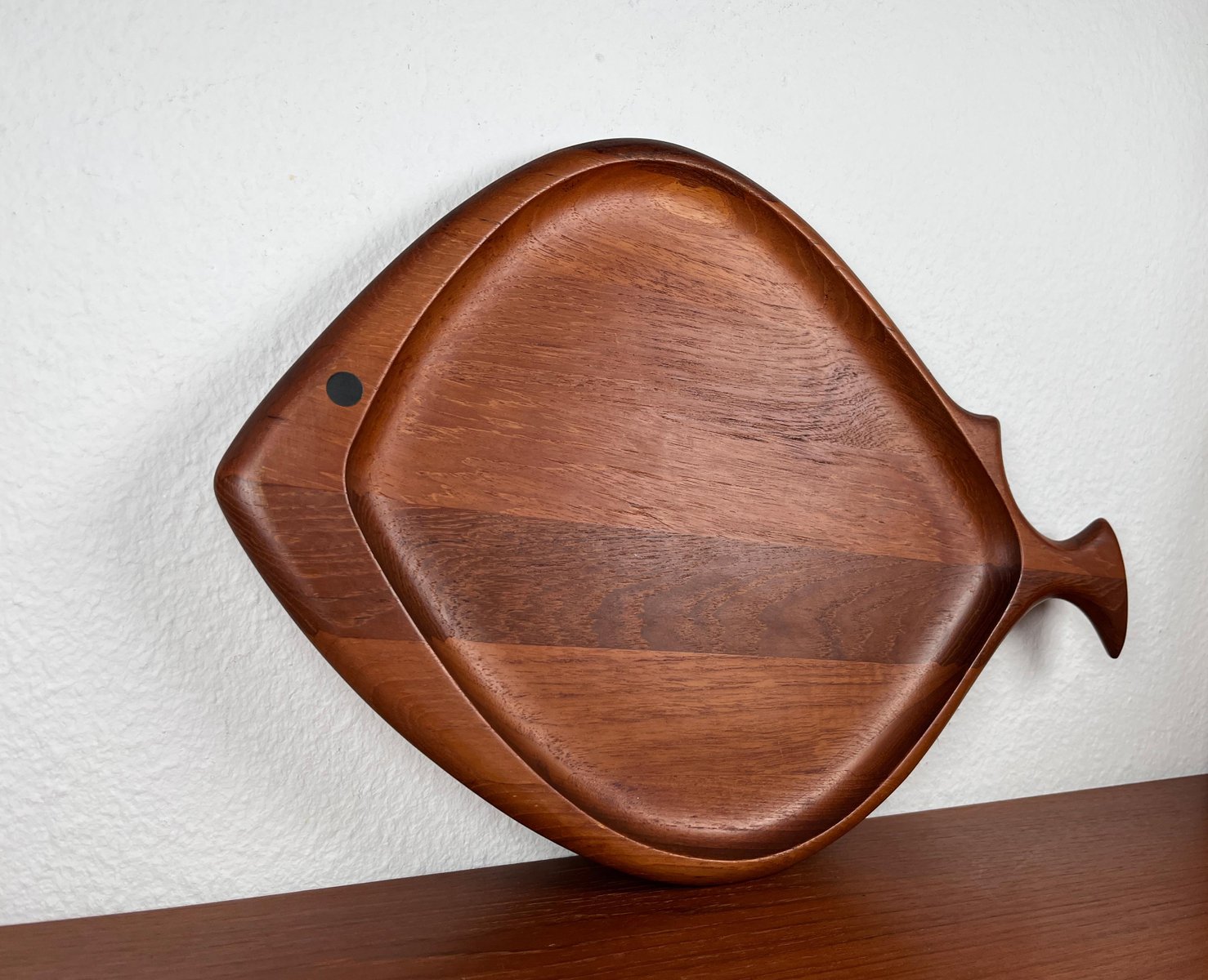 Mid-Century Modern Danish Fish Shaped Teak Plate Bowl from Digsmed ...