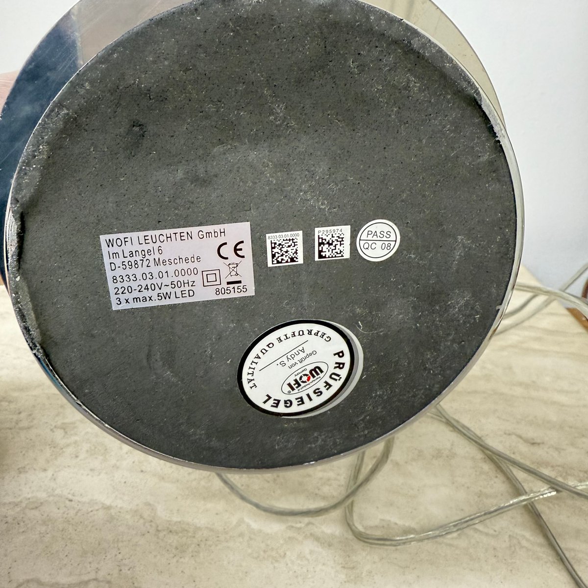 German Table Lamp from Wofi Leuchten, 1990s Set of 2 for sale at Pamono