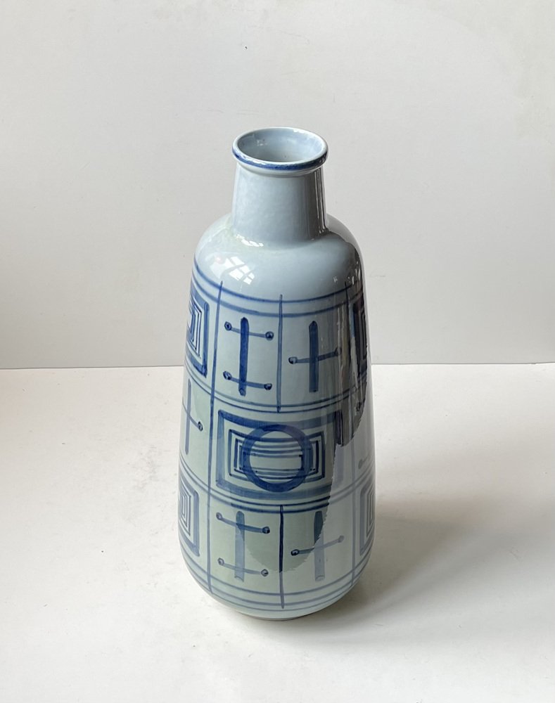 Midcentury Modern Blue Ceramic Floor Vase by Gerd Hiort Petersen for ...