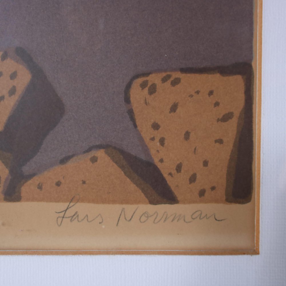 Lars Norrman, Coastal Scene, 1950s, Lithograph, Framed for sale at Pamono