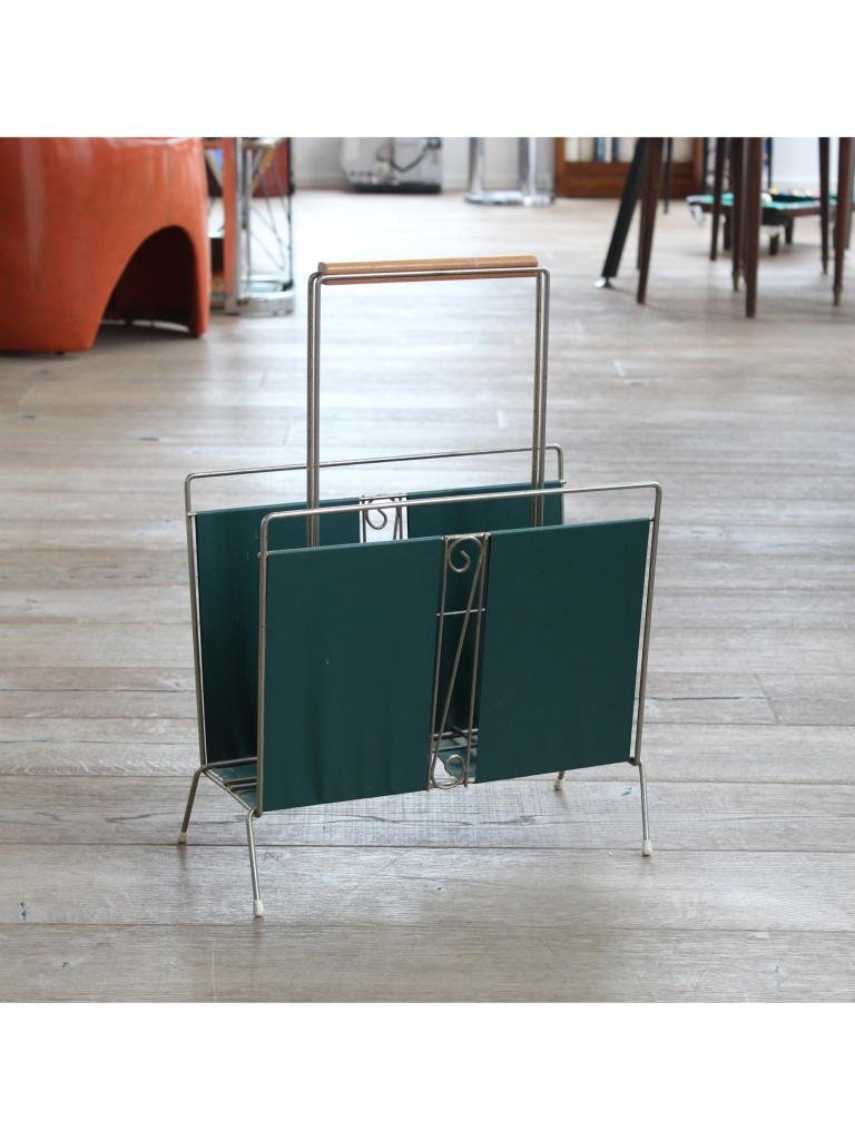 Teal Magazine Rack, 1950s for sale at Pamono