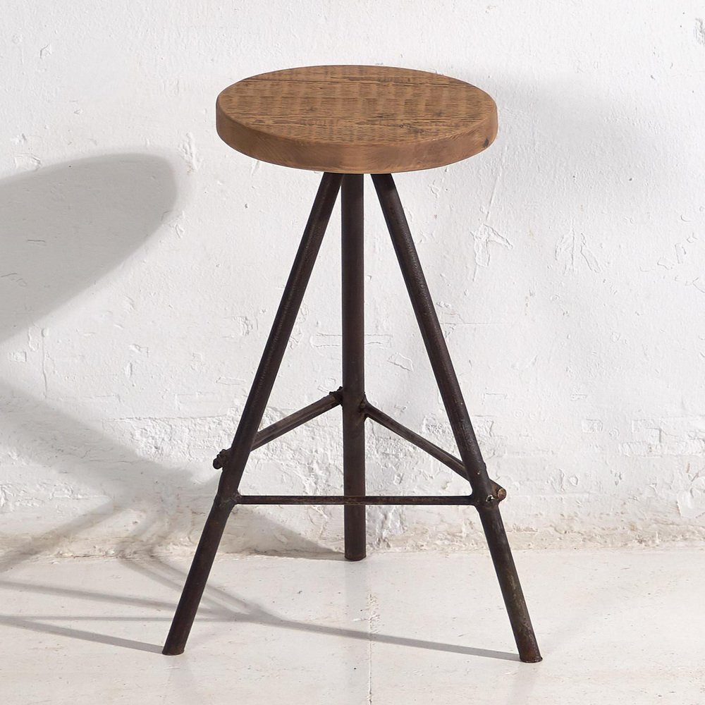 Industrial Round Stool, 1960s for sale at Pamono