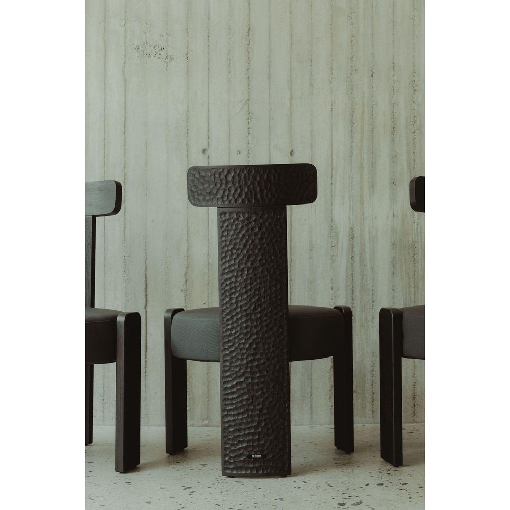 Gabo Black Oak Wood Dining Chair by David Del Valle for sale at Pamono