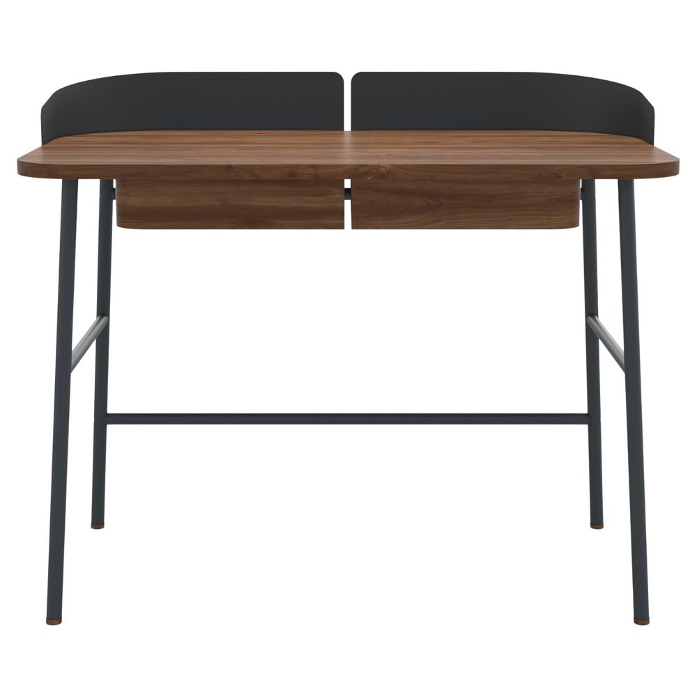 Slate Grey Metal Victor Desk in Natural Walnut by Harto for sale at Pamono