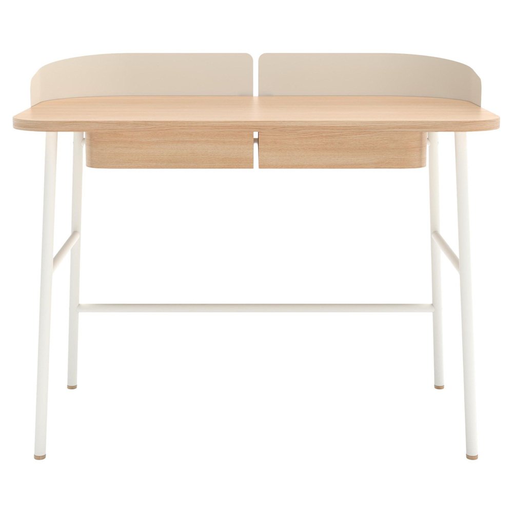 Iridescent White Metal Victor Desk in Natural Oak by Harto for sale at ...