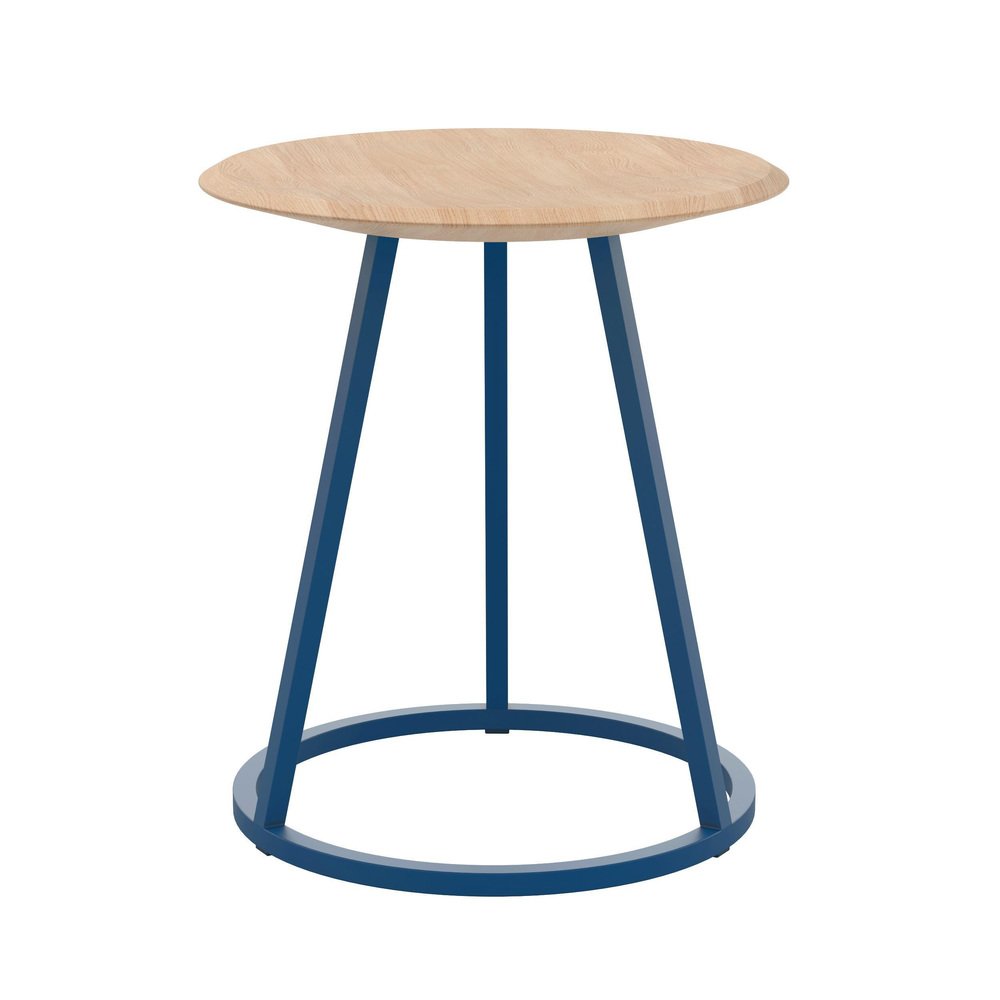 Blue Metal Gustave Stool in Natural Oak by Harto for sale at Pamono