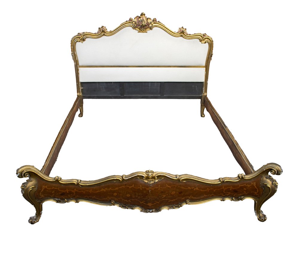 Rococo Headboard with Bed Frame and Footboard, 1950s for sale at Pamono