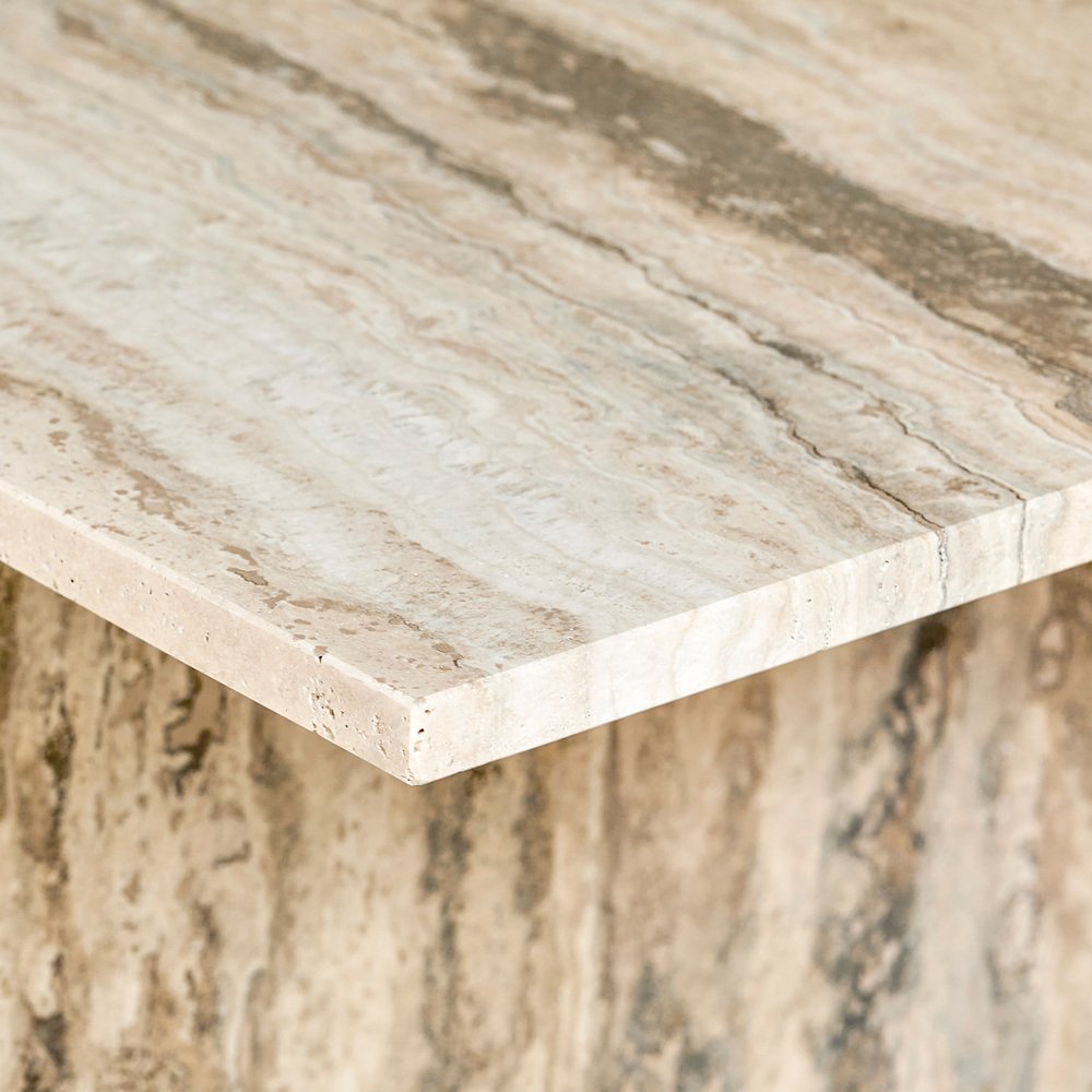 Elba Side Table in Silver Travertine by Marmo Lusso for sale at Pamono