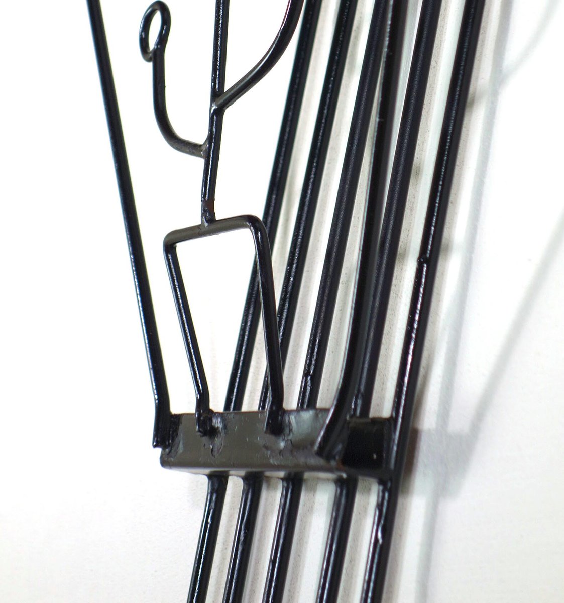 Mid-Century Modern Black Iron Wall Magazine Rack, 1950s for sale at Pamono