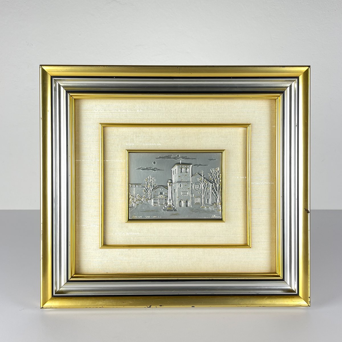Vintage Silver Relief Picture from Alliani, Italy, 1970s for sale at Pamono