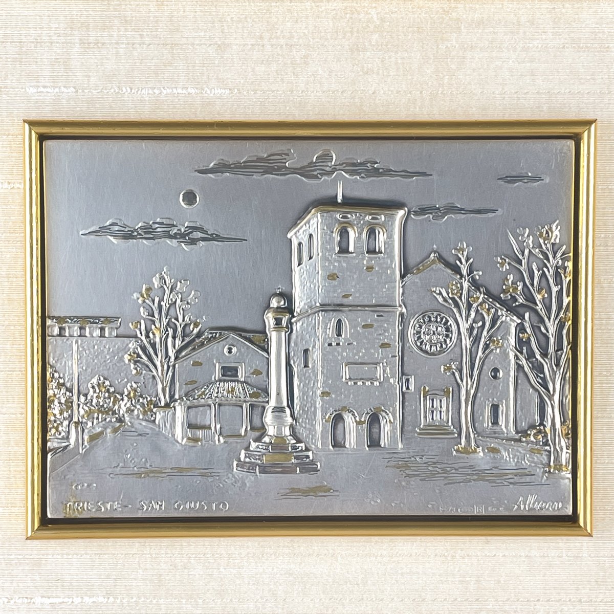 Vintage Silver Relief Picture from Alliani, Italy, 1970s for sale at Pamono