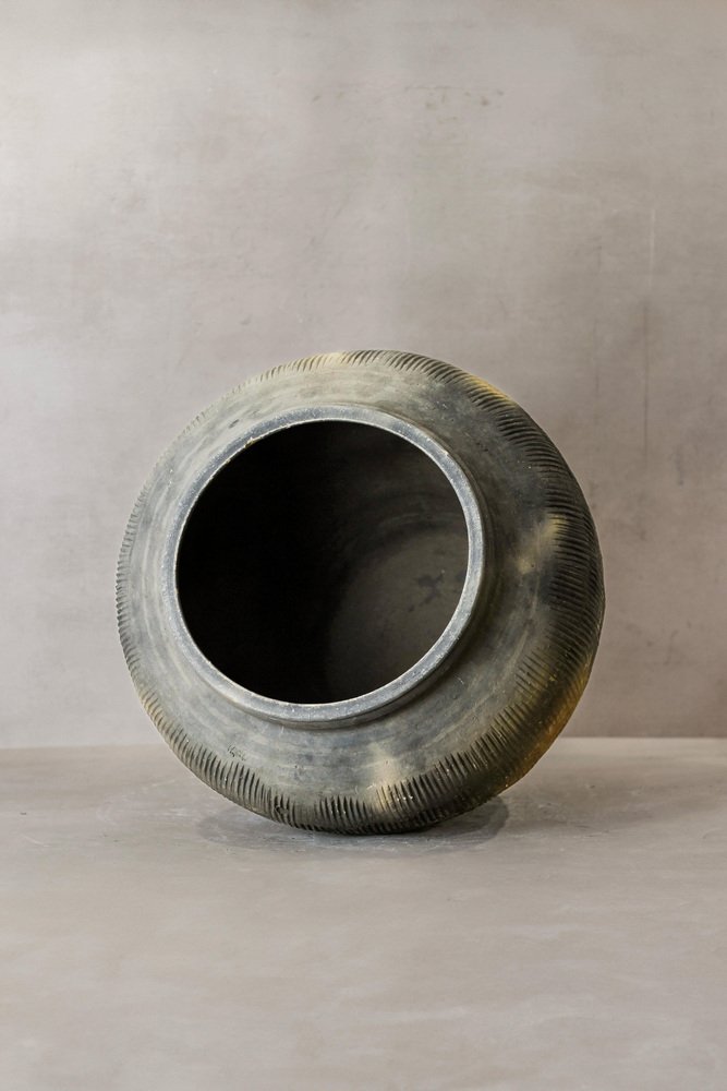 Vintage Textured Grey Pot for sale at Pamono