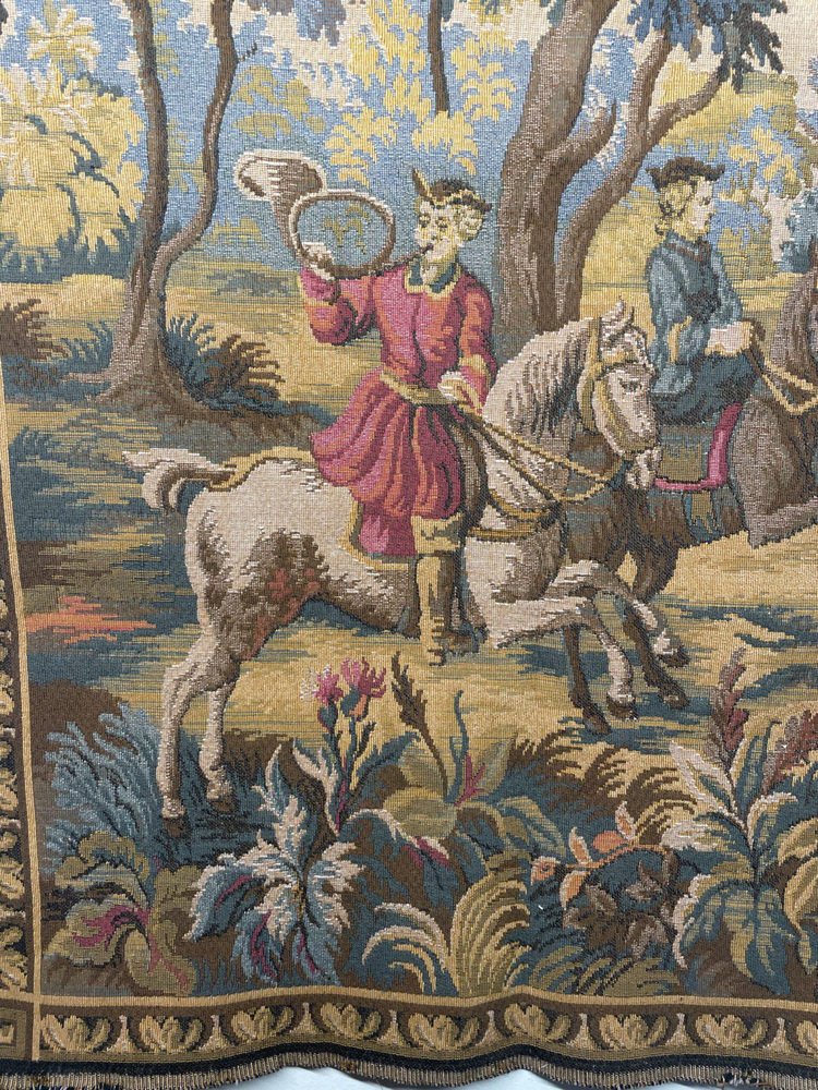 Vintage French Hunting Scene Tapestry for sale at Pamono