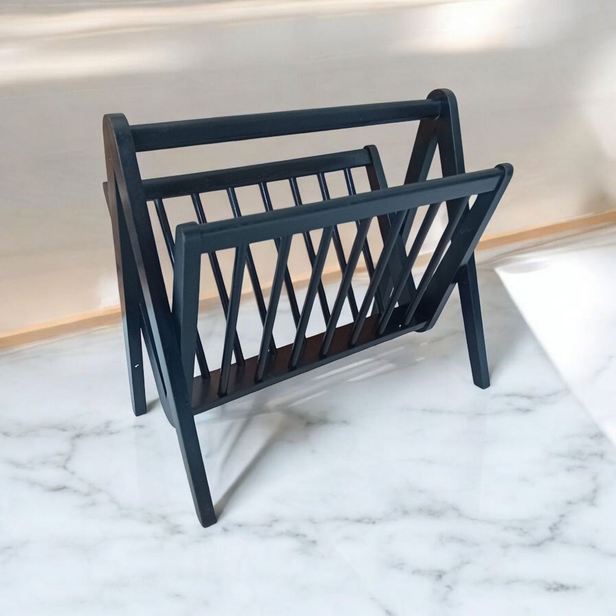Vintage Magazine Rack in Wood for sale at Pamono