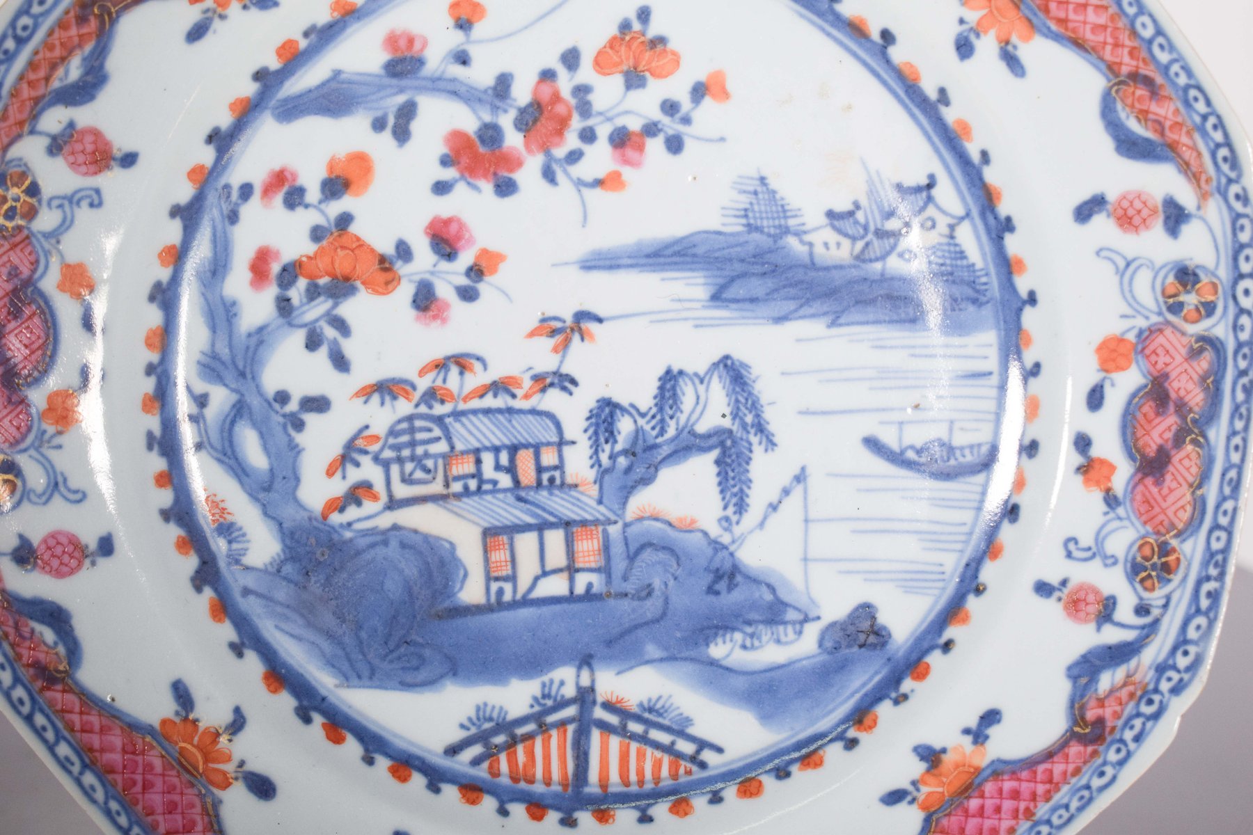 Octagonal Chinese Porcelain Plates, 1910, Set of 2 for sale at Pamono
