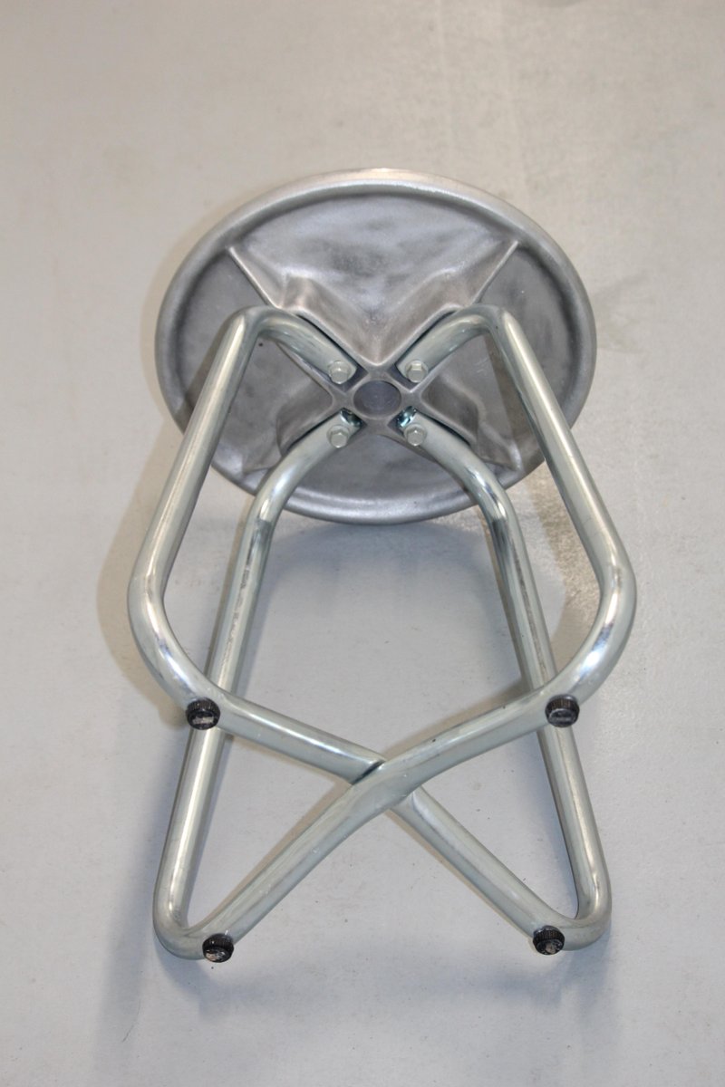 Minimalist Aluminum Round Stools, Set of 2 for sale at Pamono