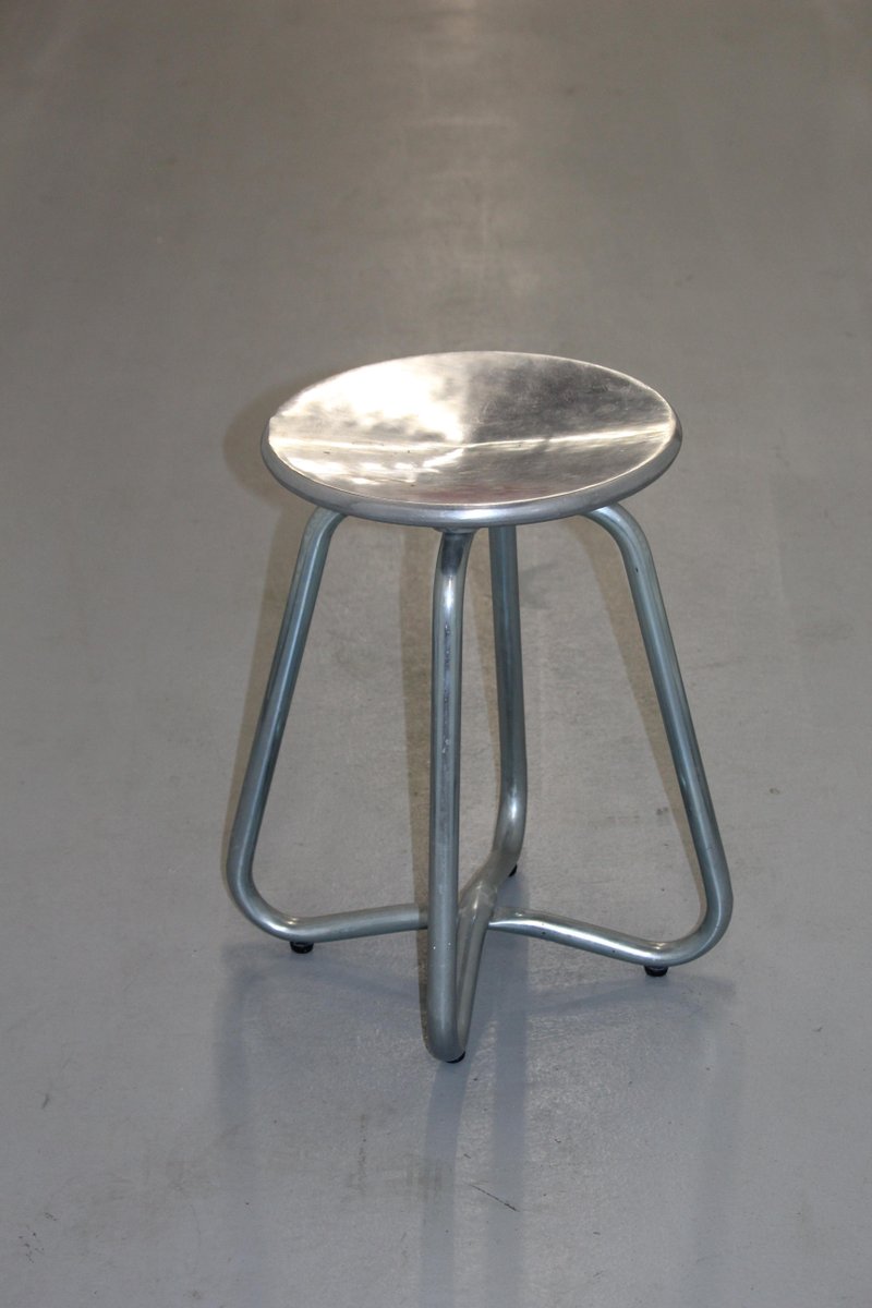 Minimalist Alluminum Round Stools, Set of 3 for sale at Pamono