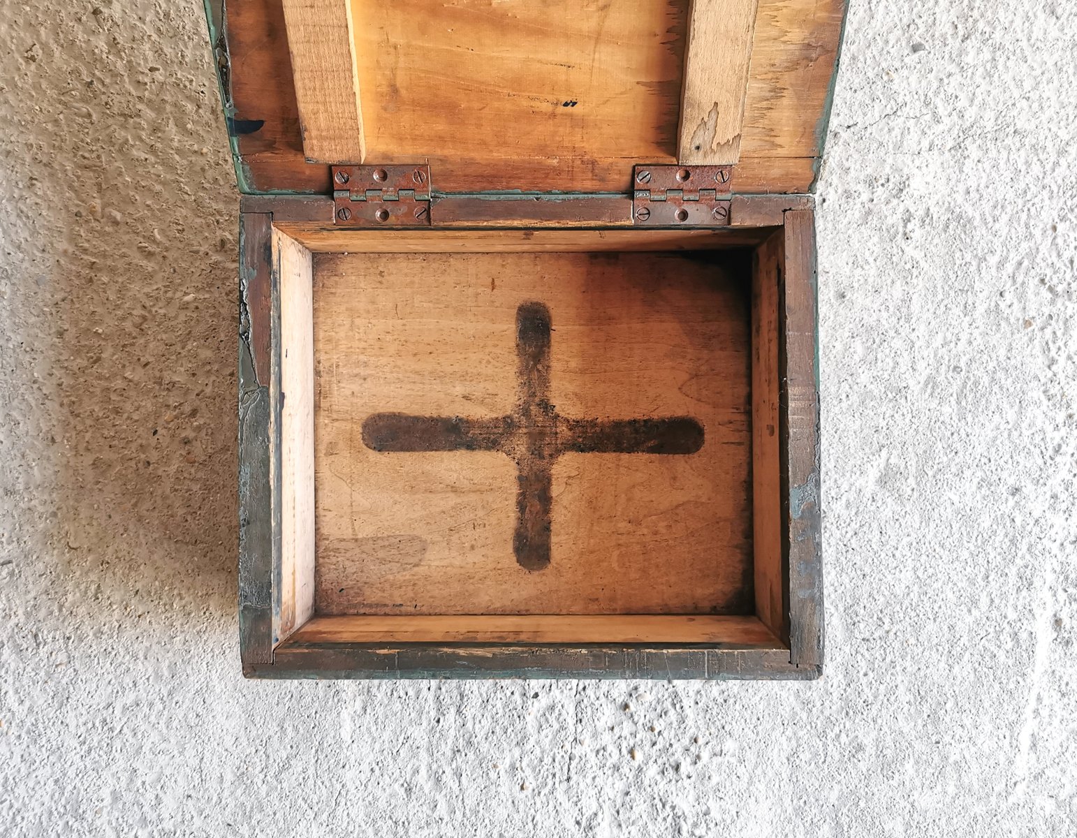 Vintage Industrial Green Wooden Tool Box, 1950s for sale at Pamono