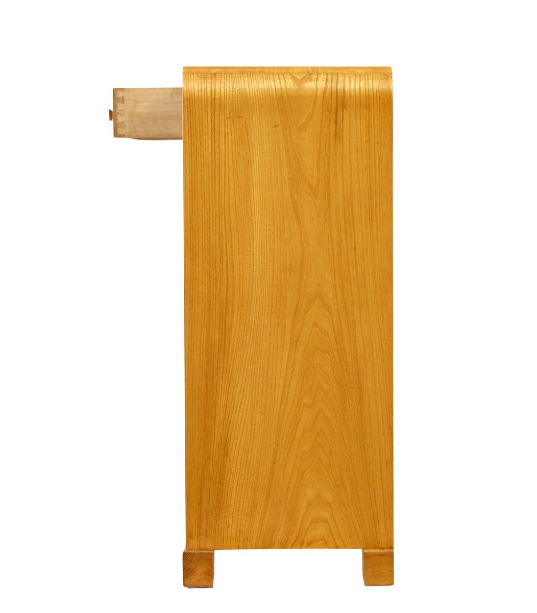 Mid-Century Scandinavian Elm Low Open Bookcase Sideboard, 1950s for ...