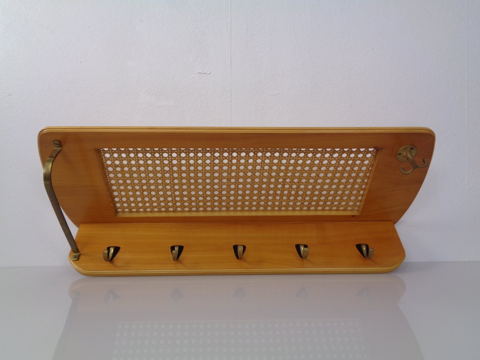 Wall Coat Rack with Hat Rack, Germany, 1950s for sale at Pamono