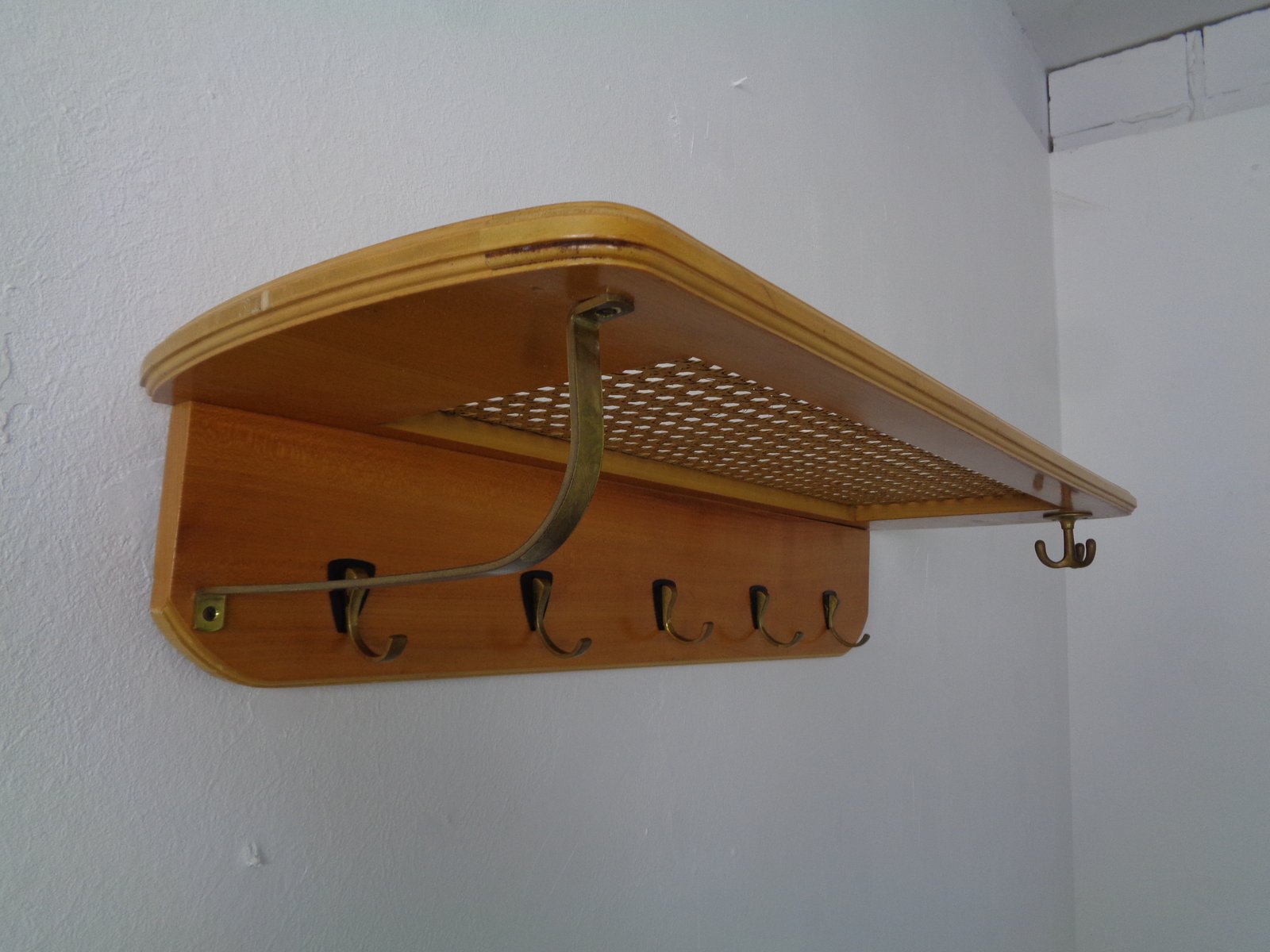 Wall Coat Rack with Hat Rack, Germany, 1950s for sale at Pamono