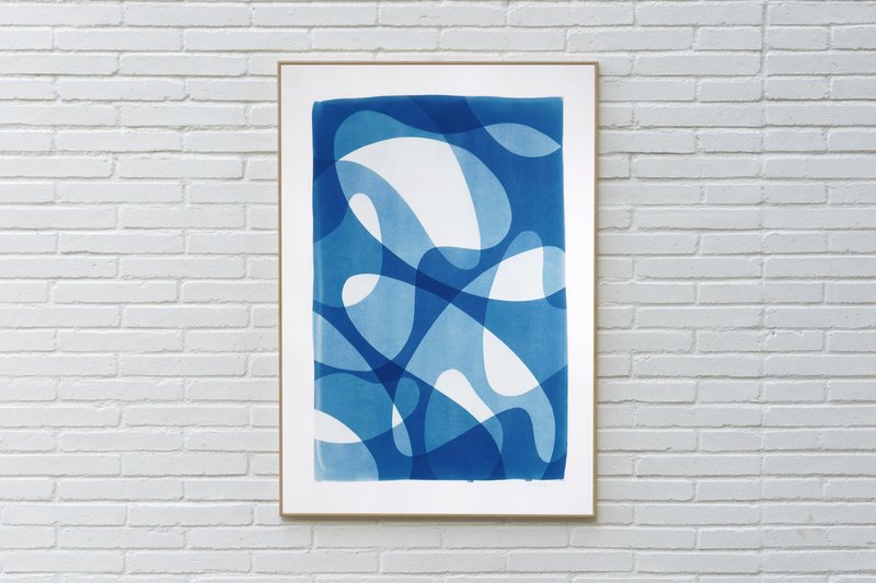 Kind of Cyan, Urban Curves and Forms, 2021, Cyanotype for sale at Pamono