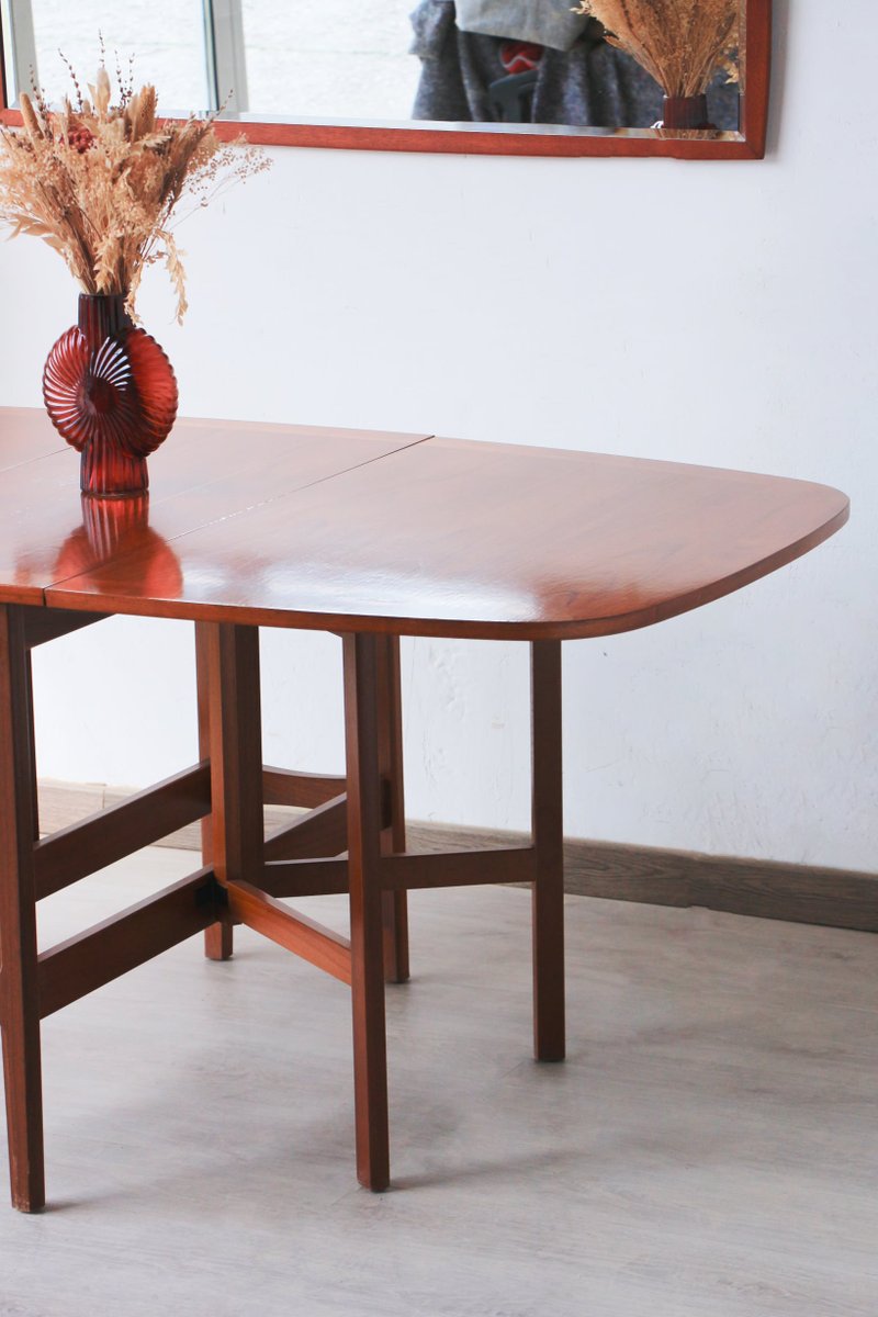 Scandinavian Rectangular Drop-Leaf Table, 1960s for sale at Pamono