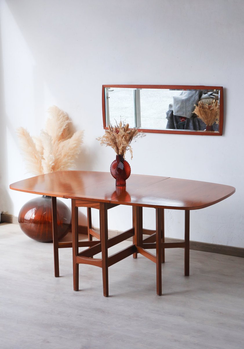 Scandinavian Rectangular Drop-Leaf Table, 1960s for sale at Pamono