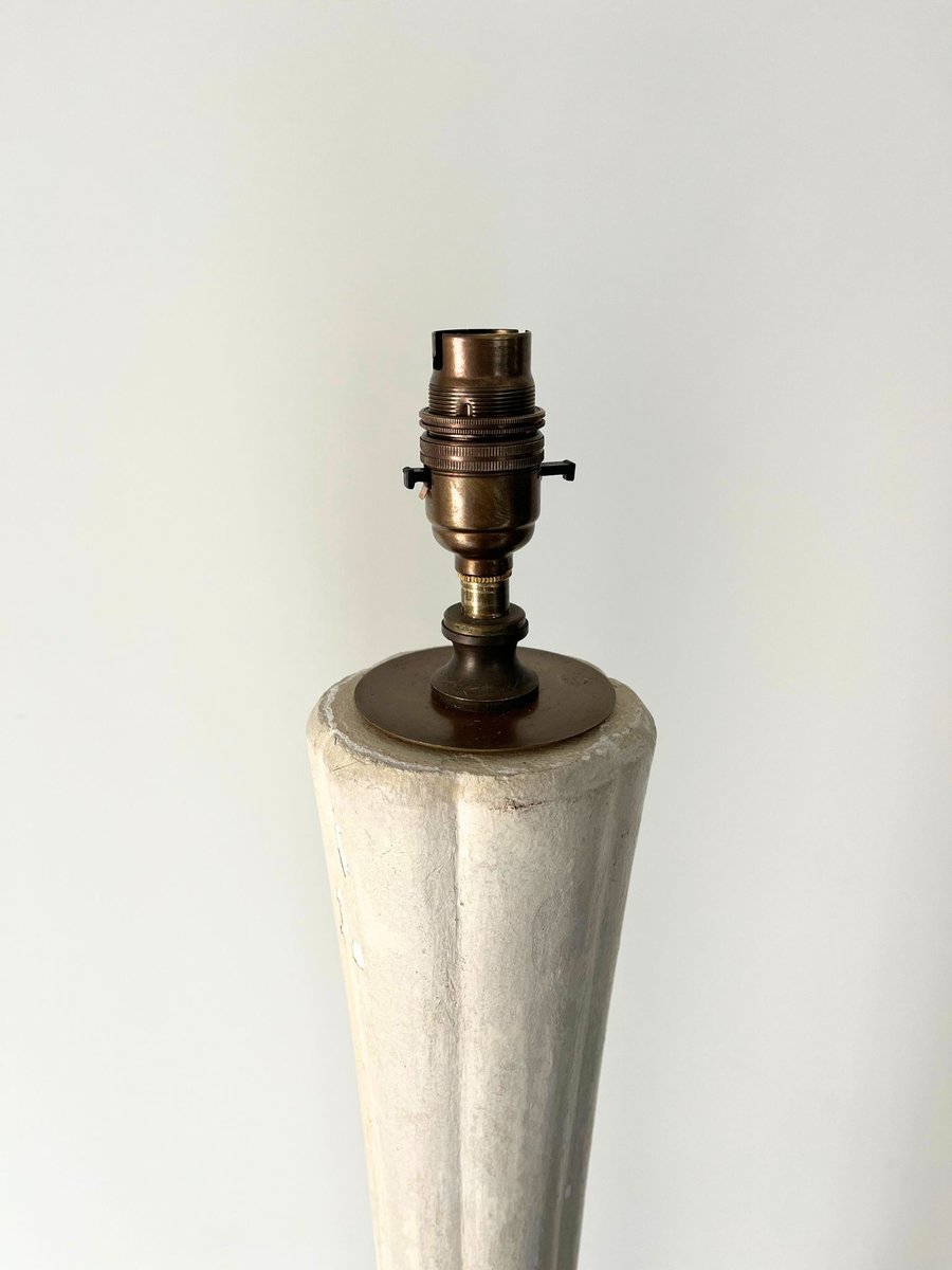 Art Deco British Plaster Floor Lamps in Fluted Tulip Form, 1920s for ...