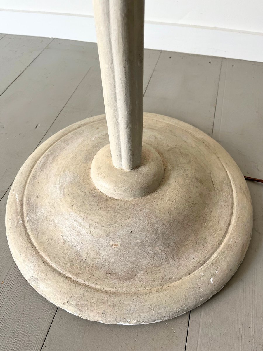 Art Deco British Plaster Floor Lamps in Fluted Tulip Form, 1920s for ...