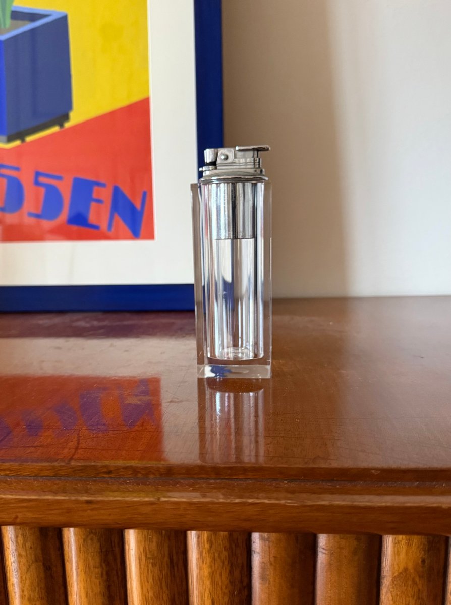 Clear Acrylic Glass Table Lighter, Italy, 1970s for sale at Pamono