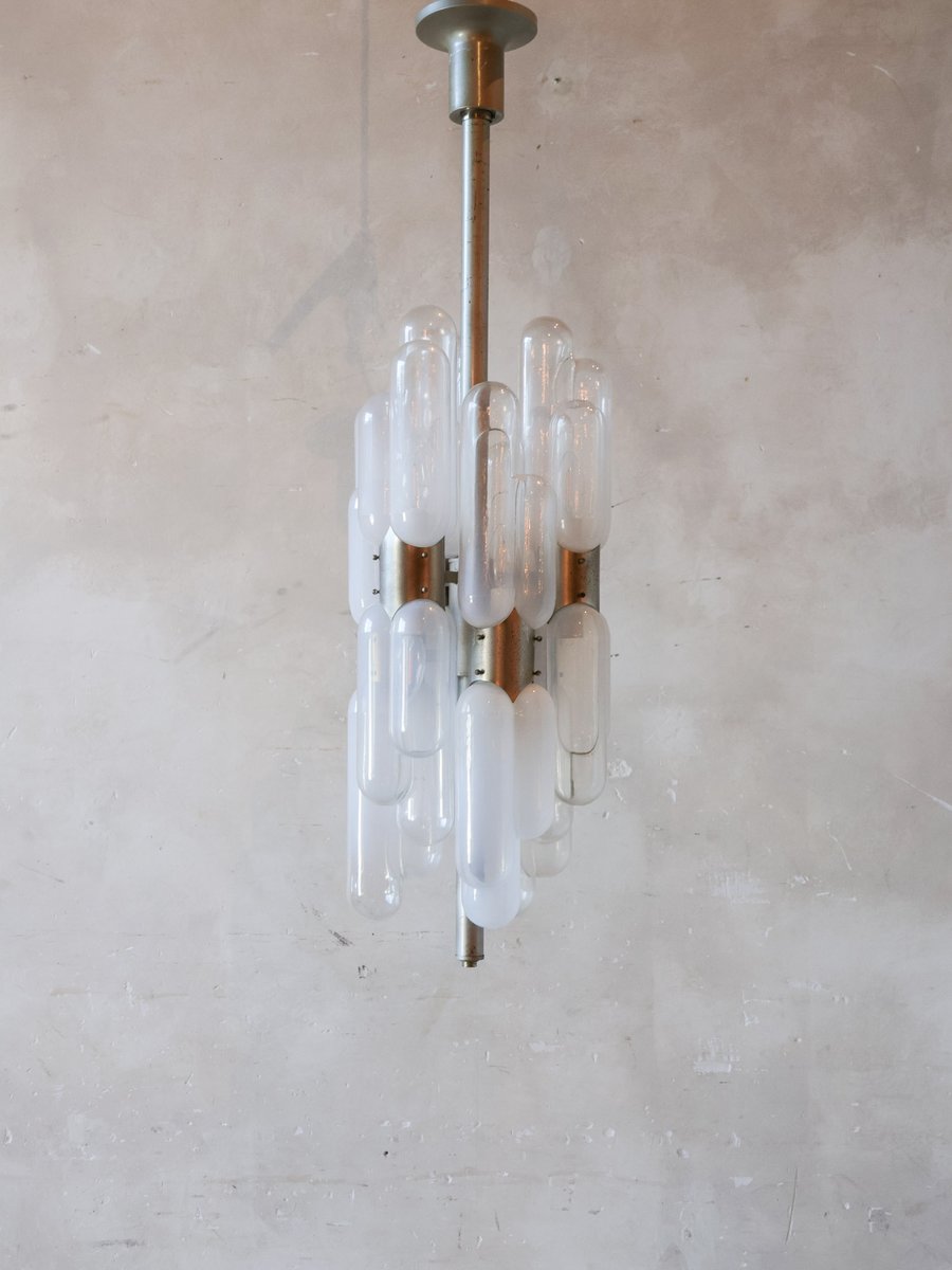 Vintage Torpedo-Shaped Lamp with Pill-Shaped Murano Glass Shades, 1970s ...
