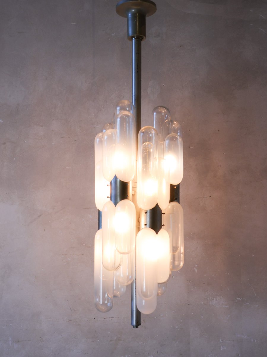 Vintage Torpedo-Shaped Lamp with Pill-Shaped Murano Glass Shades, 1970s ...