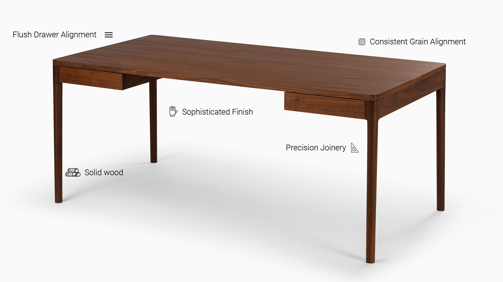Minimalist Modern Work Desk in Walnut by Pedro Sotomayor for sale at Pamono