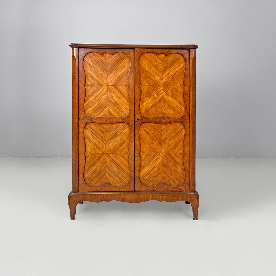Italian Antique Wooden Cabinet with Decorated Doors and Key, Late 1800s ...