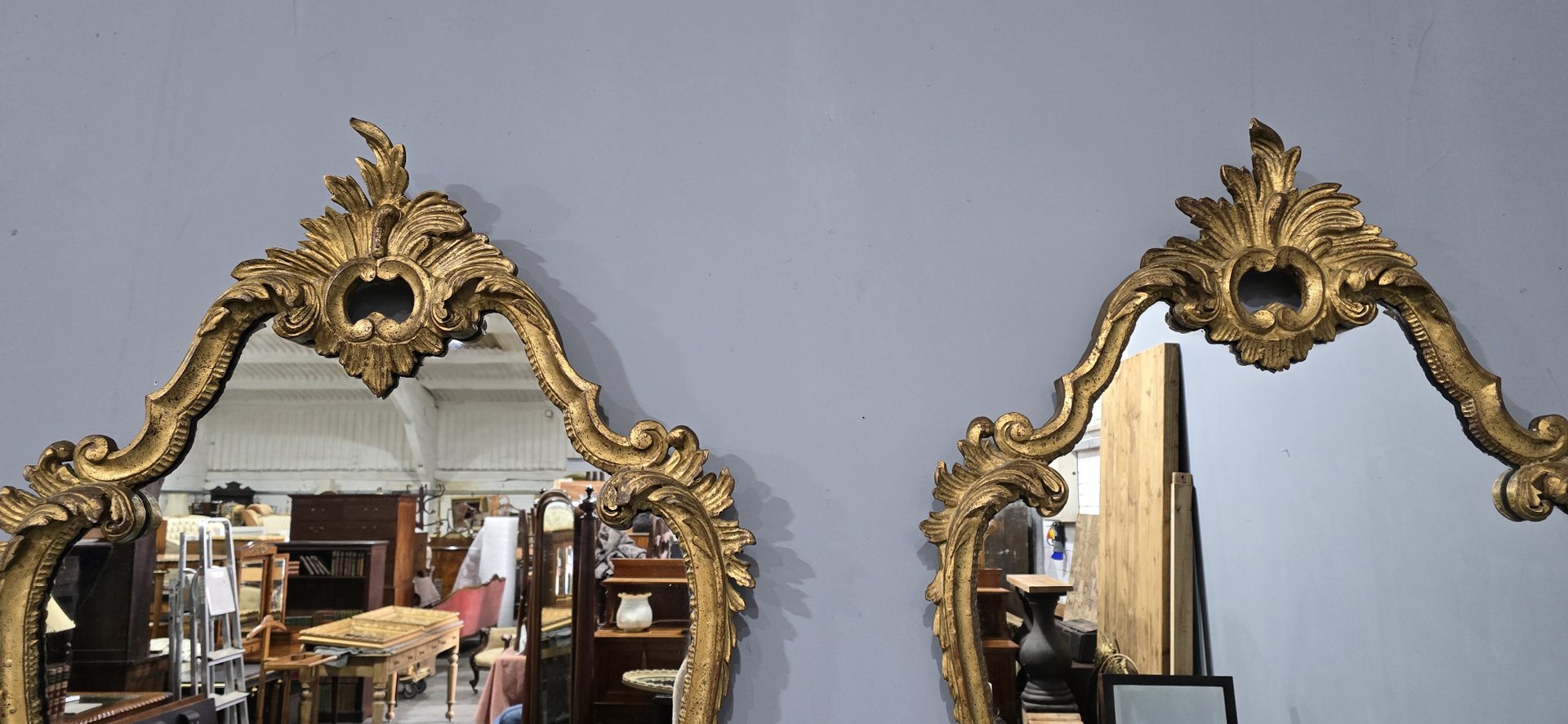 Large Italian Gilt Mirrors, 1920s, Set of 2 for sale at Pamono