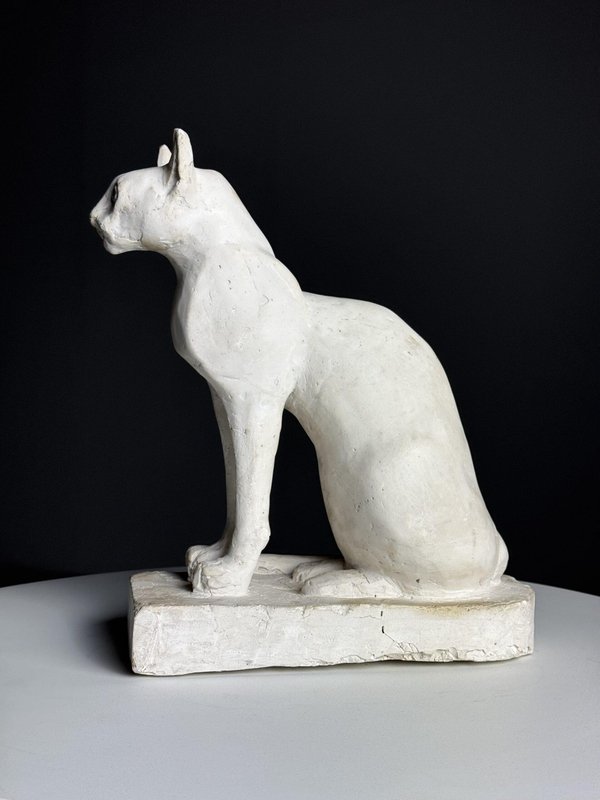 20th Century Plaster Statue of Cat for sale at Pamono