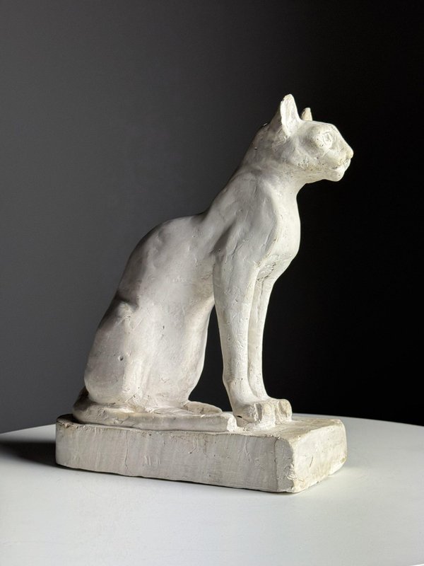 20th Century Plaster Statue of Cat for sale at Pamono