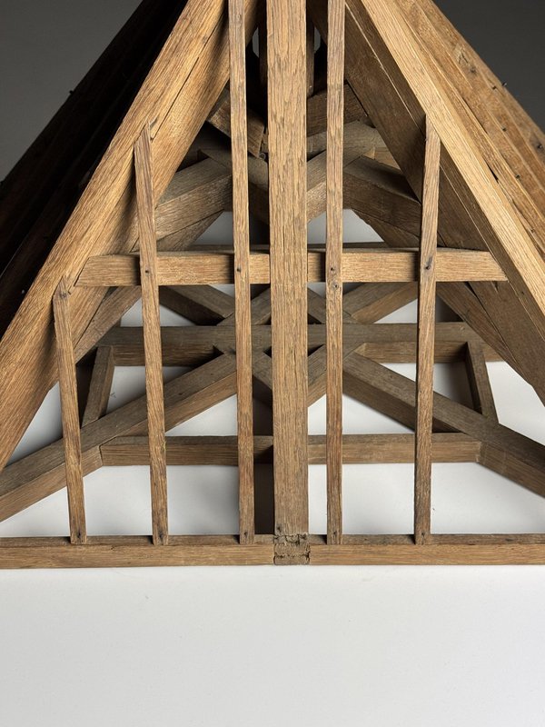 French Roof Construction Model in Oak for sale at Pamono