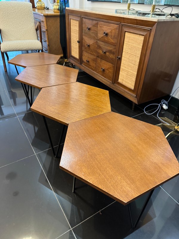 Modular Hexagonal Coffee Tables attributed to Gio Ponti, 1950s, Set of ...