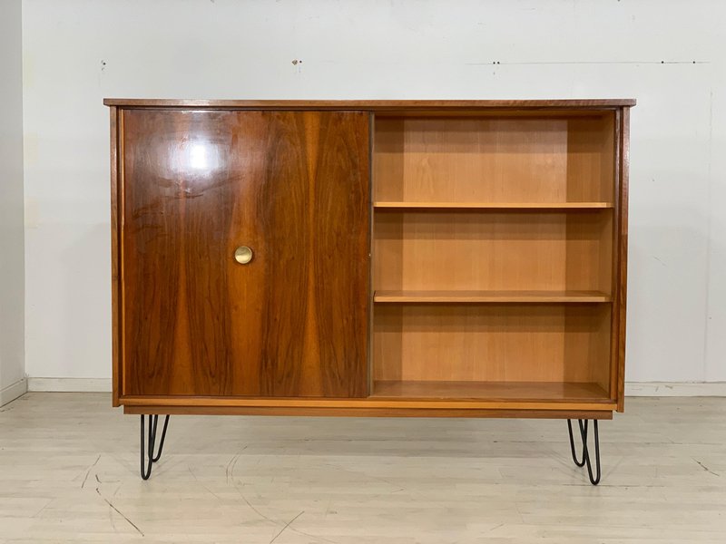Mid-Century Walnut Showcase Highboard for sale at Pamono