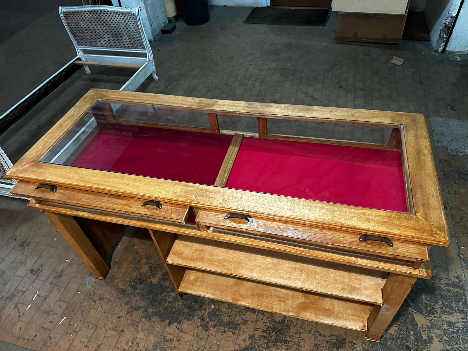 Vintage Display Counter in Oak for sale at Pamono