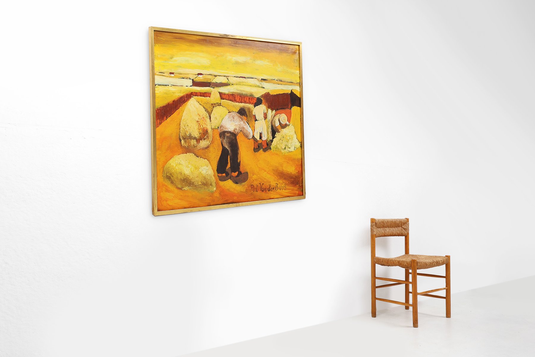 Piet Van Den Buys, Large Landscape, 1950s, Oil on Canvas for sale at Pamono