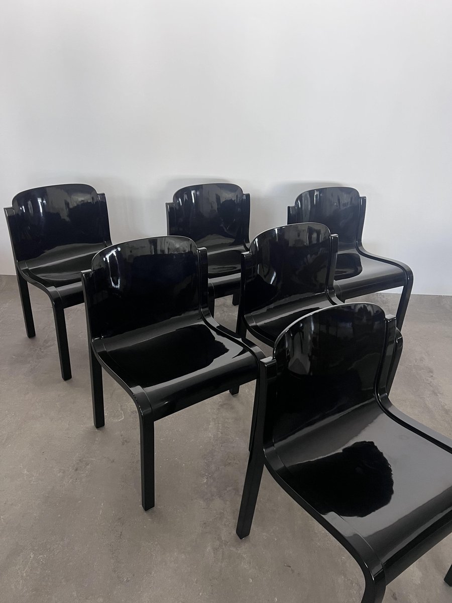 Vintage Mito Model Chairs by Carlo Bartoli for T70, 1969, Set of 6 for ...