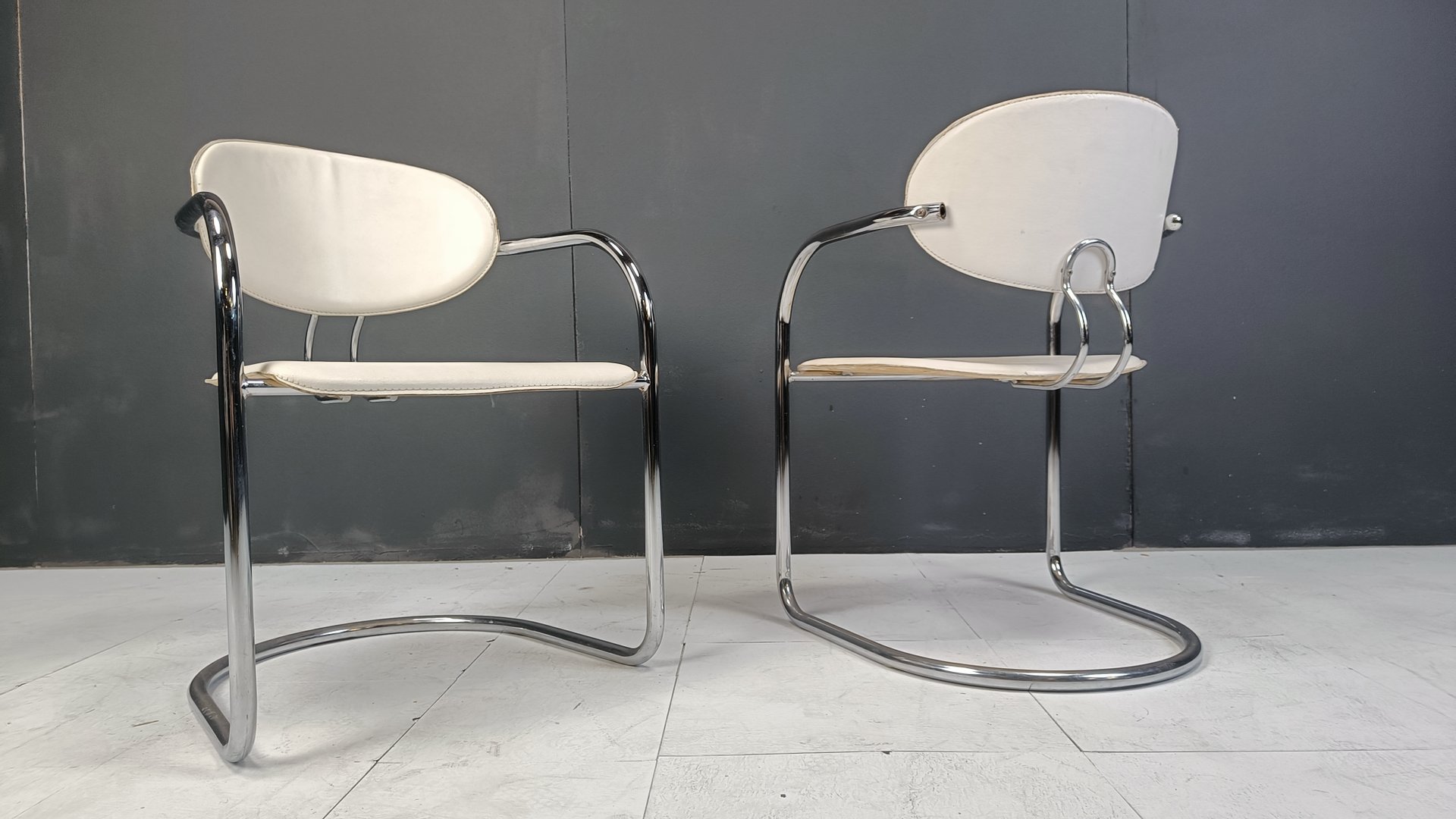 Vintage Chrome Dining Chairs from Effezeta, 1970s, Set of 4 for sale at ...