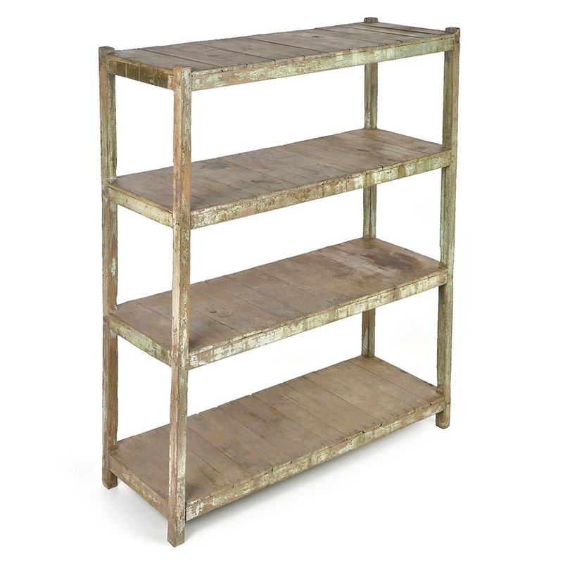 Shelf on Patinated Wooden Legs for sale at Pamono
