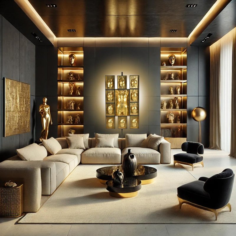 Figurative Sculpture, 1970s, Gilded Plaster for sale at Pamono