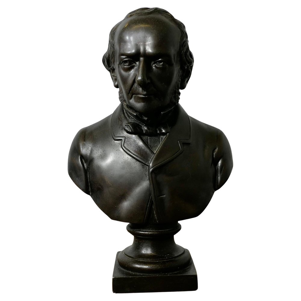 Bronze Finished Spelter Bust of William Ewart Gladstone, 1960s for sale ...